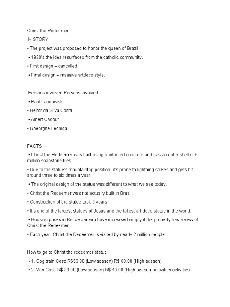 Christ The Redeemer | PDF