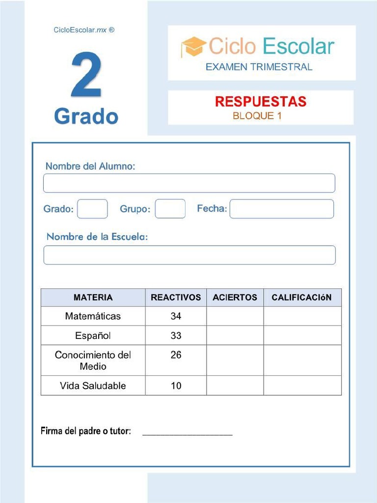 Respuestas Bloque1 Segundo Grado | PDF