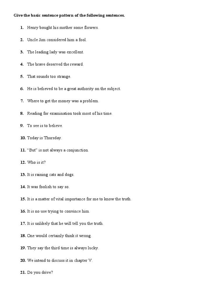 The Sentence Exercises | PDF