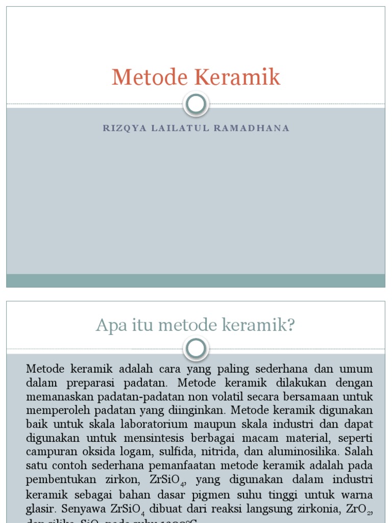 Metode Keramik dalam Sintesis Mangan Oksida | PDF