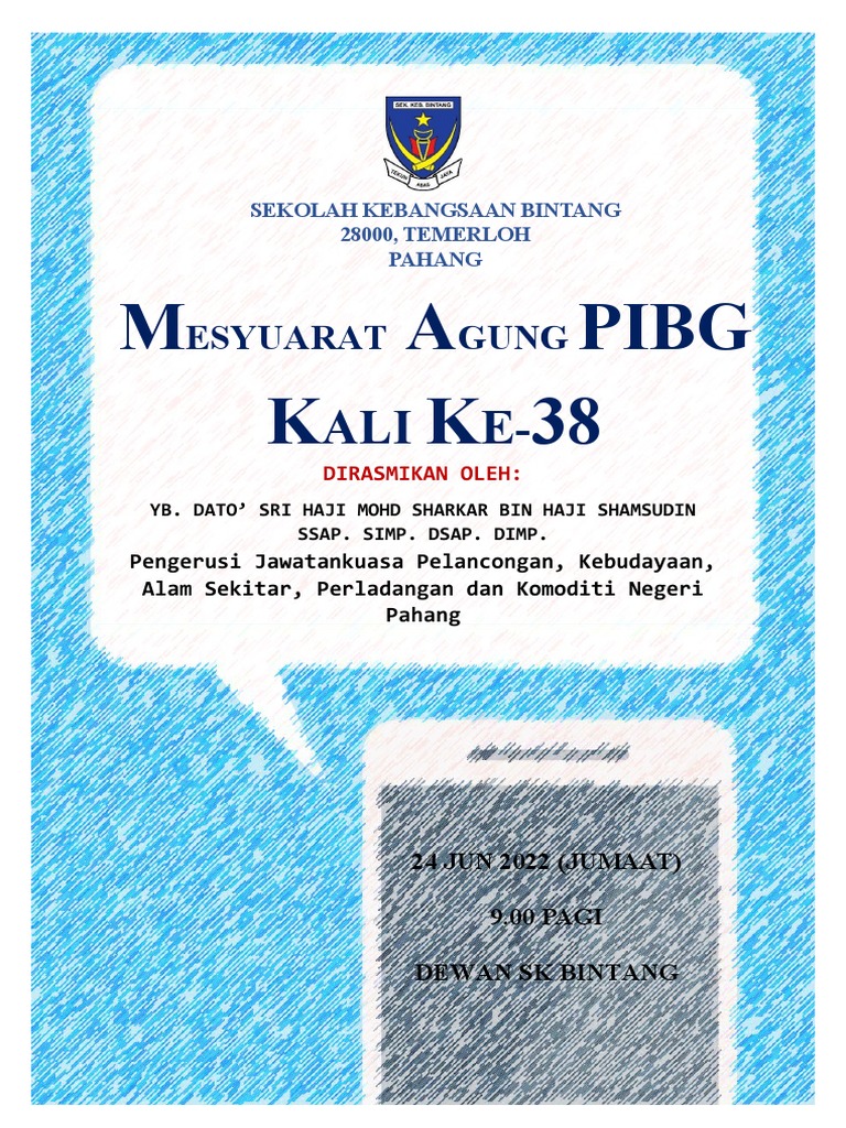 Buku Program Mesyuarat Agung Pibg 2022 Bintang | PDF