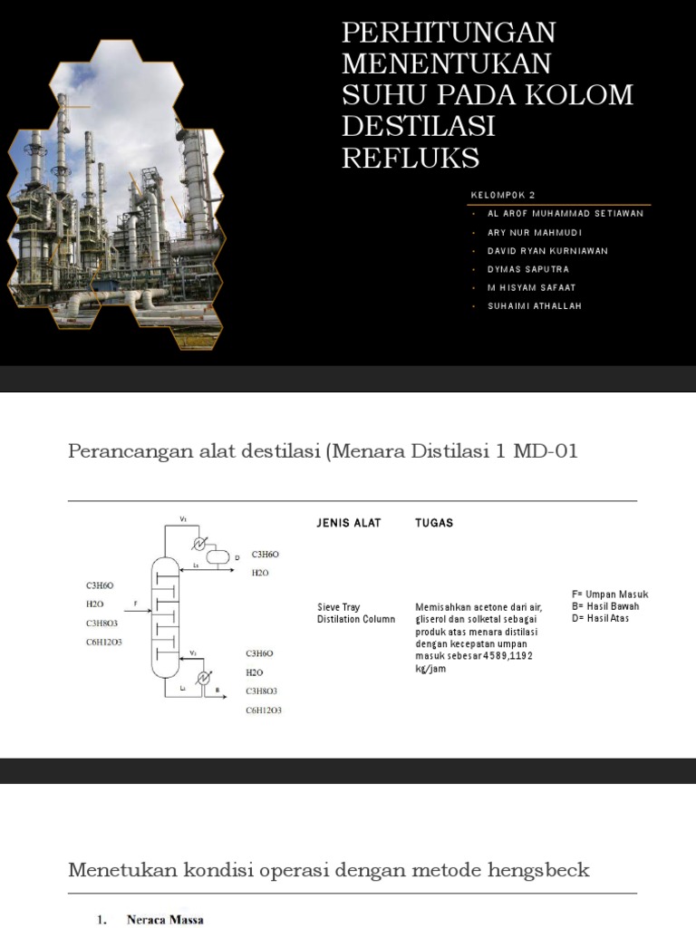 Perhitungan Menentukan Suhu Pada Kolom Destilasi Refluks-Compressed | PDF
