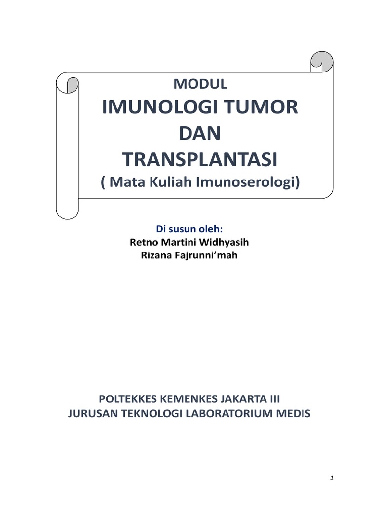 3a MODUL IMUNOLOGI TUMOR Dan TRANSPLANTASI | PDF | Sains & Matematika