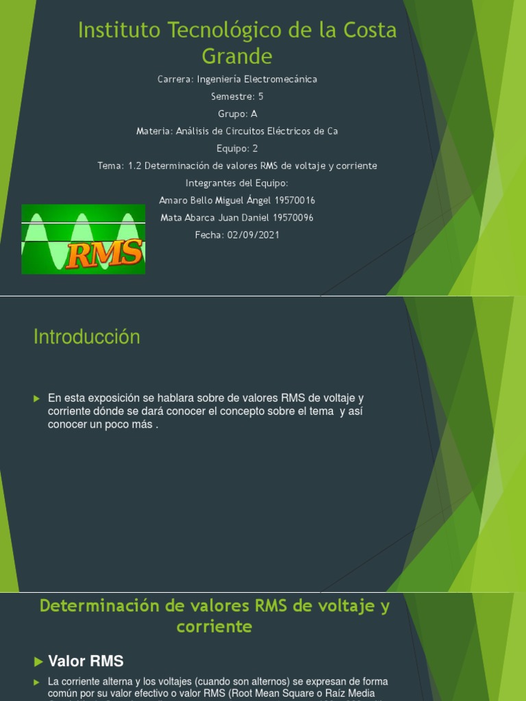Cálculo de Valores RMS en Electricidad | PDF | Corriente eléctrica ...