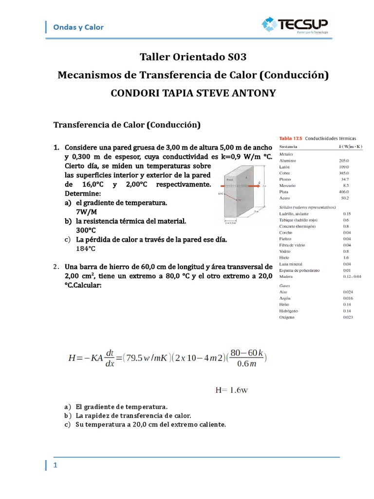 TallORI S03 OC 2021 2 | PDF | Conduccion termica | Transferencia de calor