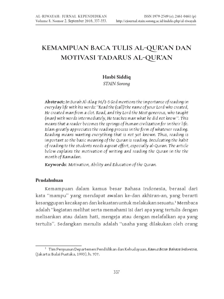Pembelajaran Al-Qur'an dan Motivasi | PDF | Ilmu Sosial | Sains & Matematika