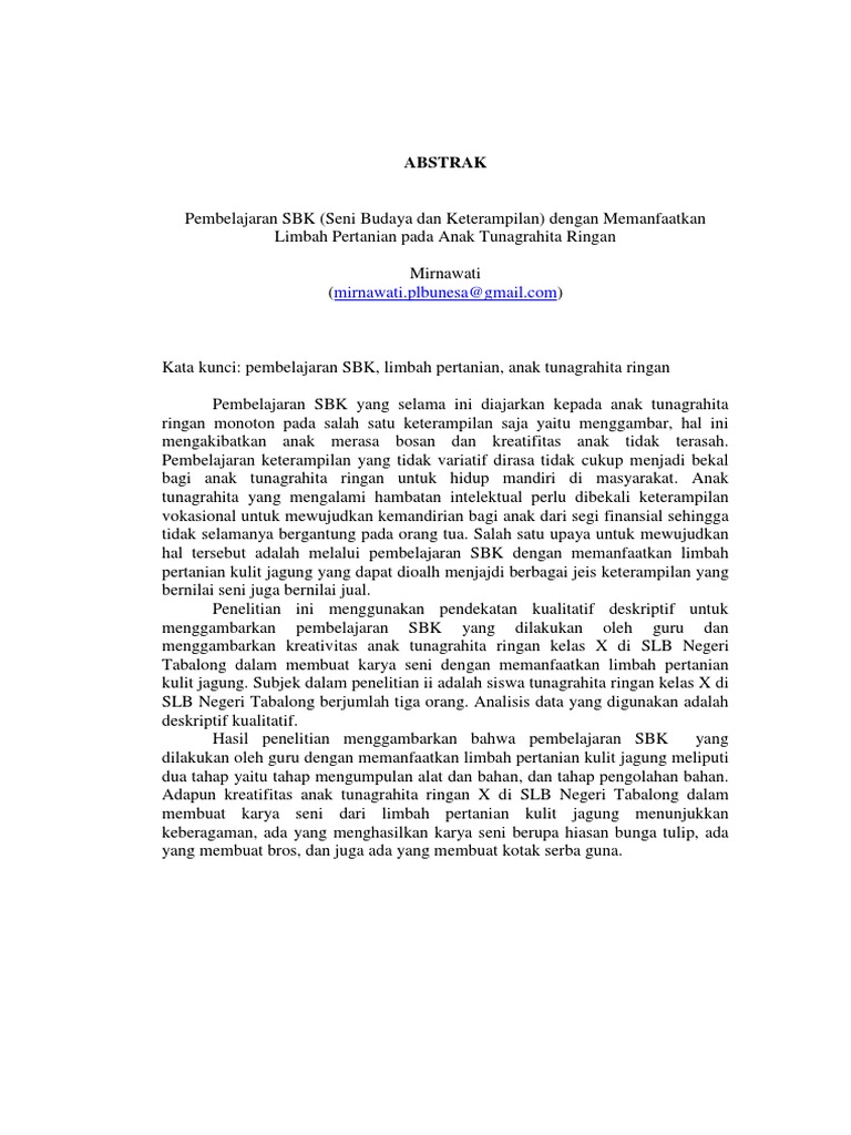 Pembelajaran SBK (Seni Budaya Dan Keterampilan) Dengan Memanfaatkan | PDF