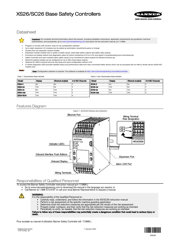 Xs-sc26-2 Safety Controller - Quick Start Guide - 175119 | PDF | Legal ...