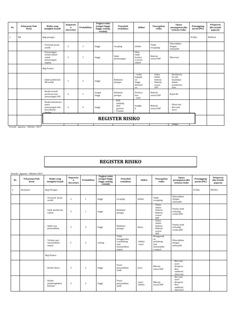 Register Risiko | PDF