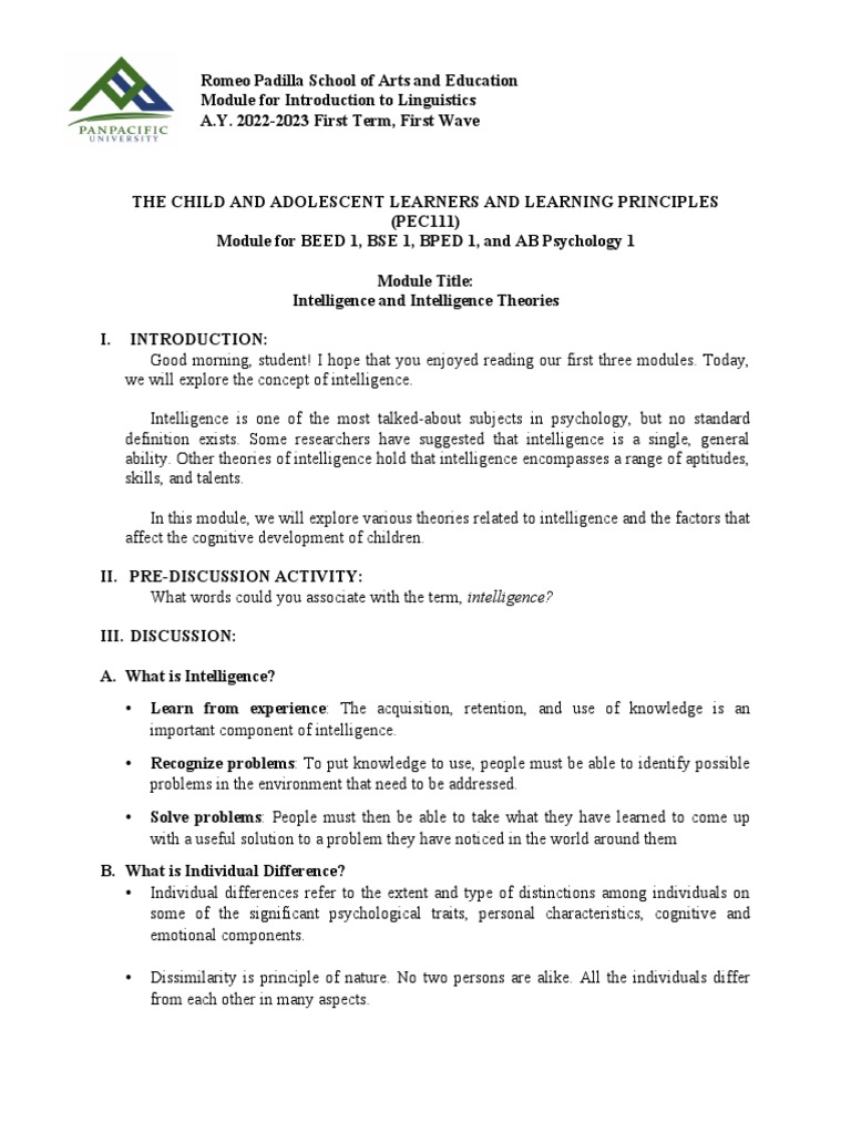 PEC111 Module 4 | PDF | Intelligence | Cognition
