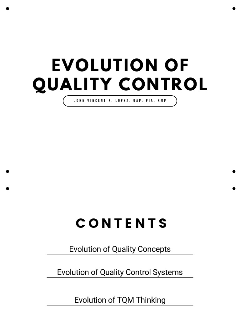 Evolution of Quality Control Systems | PDF | Quality (Business ...