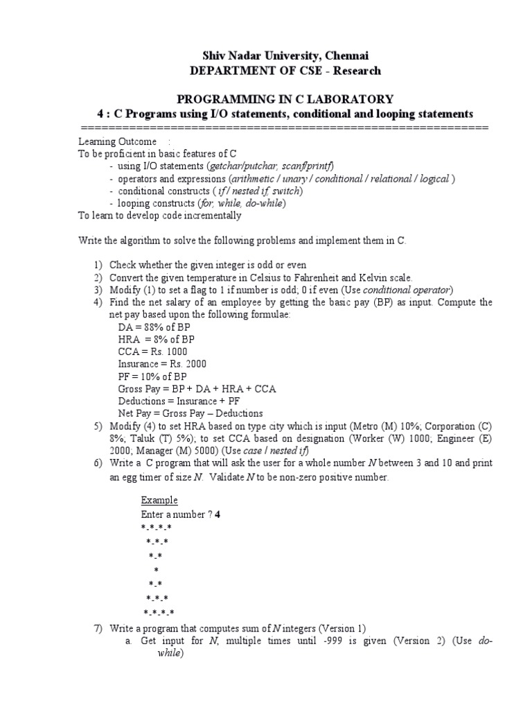 4 - Looping Statements | PDF | Numbers | Computer Programming 4 - Looping Statements | PDF | Numbers | Computer Programming