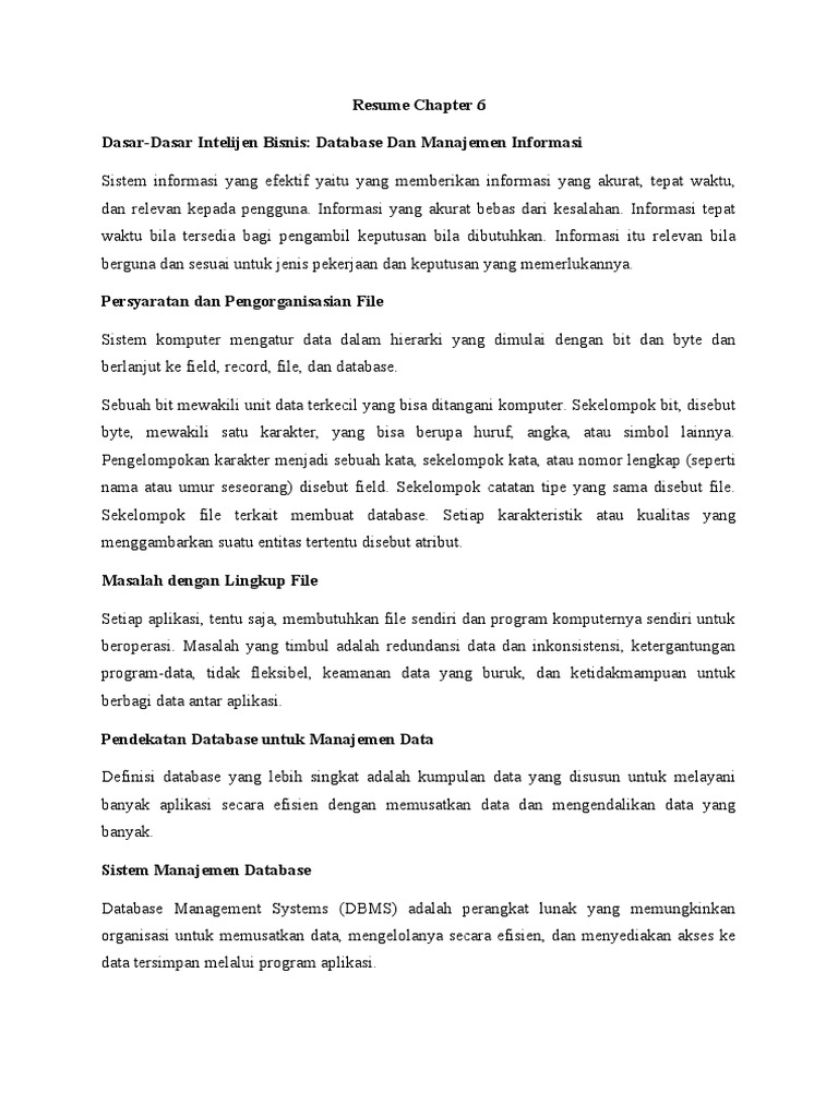 Rangkuman SIM Chapter 6 | PDF | Bisnis | Komputer