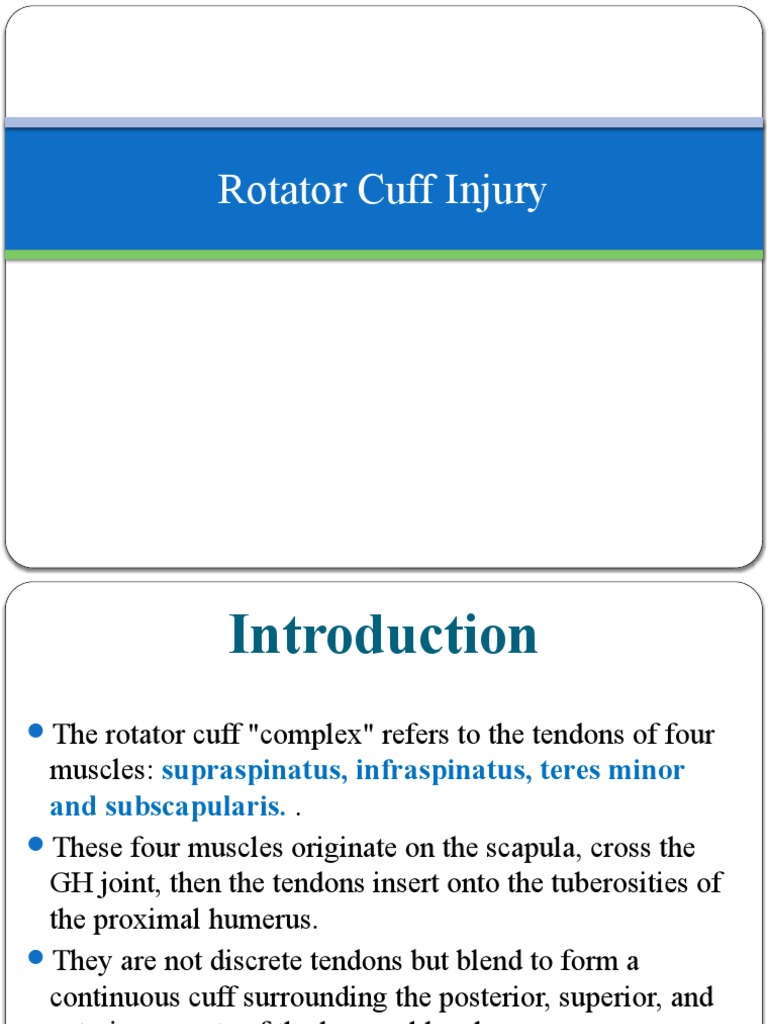 Rotator Cuff Injury | PDF | Shoulder | Limbs (Anatomy)