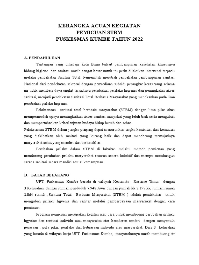 Pemicuan STBM Puskesmas Kumbe 2022 | PDF