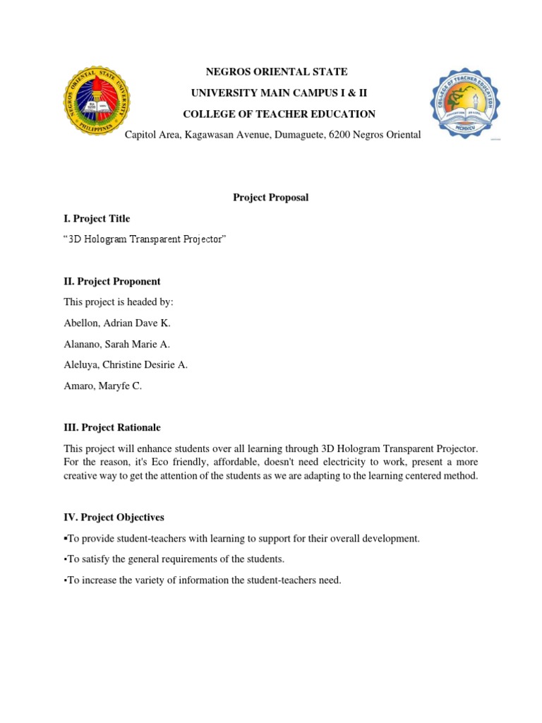 3D Hologram Projector Proposal | PDF