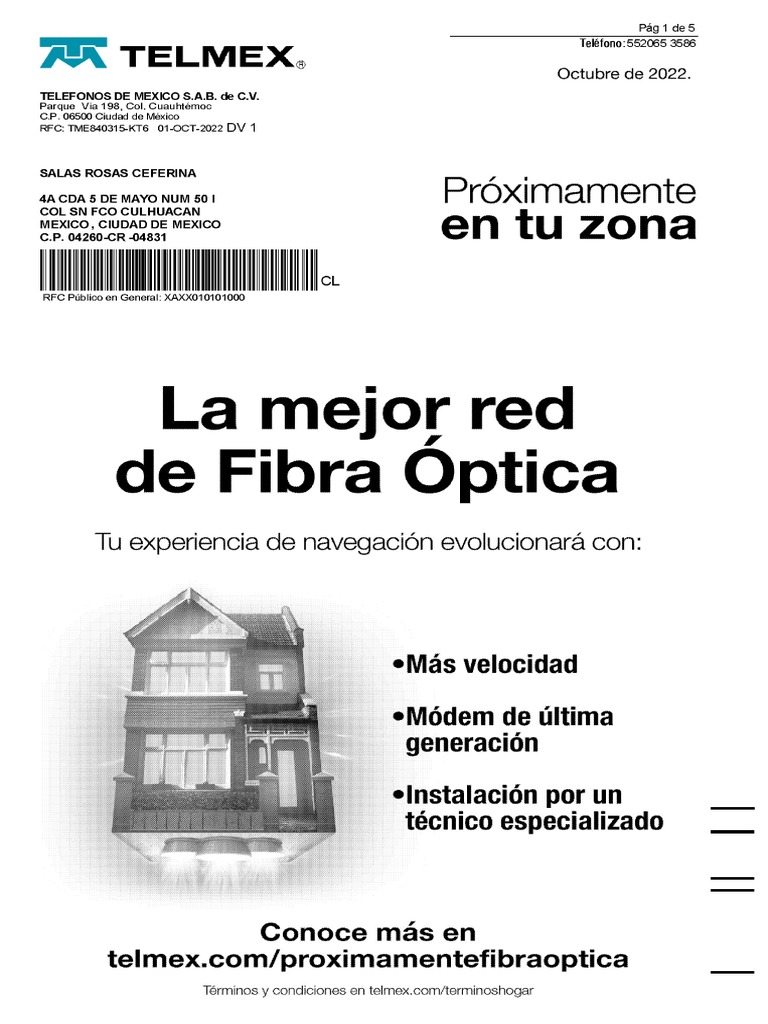 Recibo Telmex | PDF