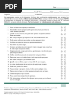Teste: SRQ 20 - Self Report Questionnaire | PDF