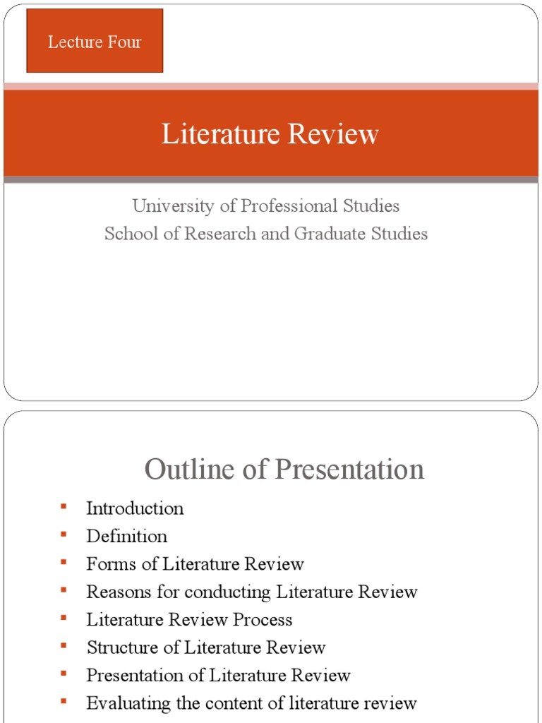 Lecture Four (4) - Literature Review | PDF | Theory | Job Satisfaction