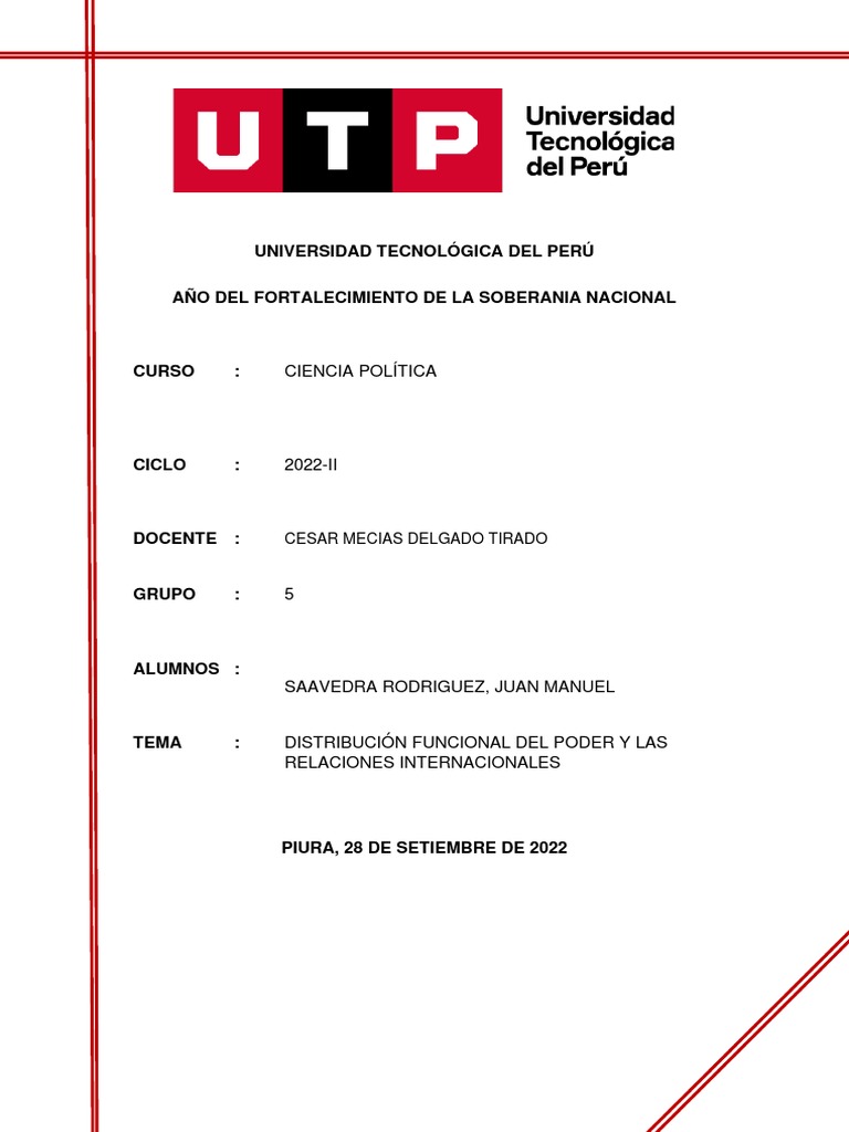 Tarea - Acadenica-DISTRIBUCIÓN FUNCIONAL DEL PODER Y LAS RELACIONES INTERNACIONALES | PDF ...