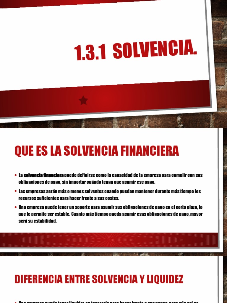 Solvencia Financiera: Definición y Tipos | PDF | Liquidez de mercado ...