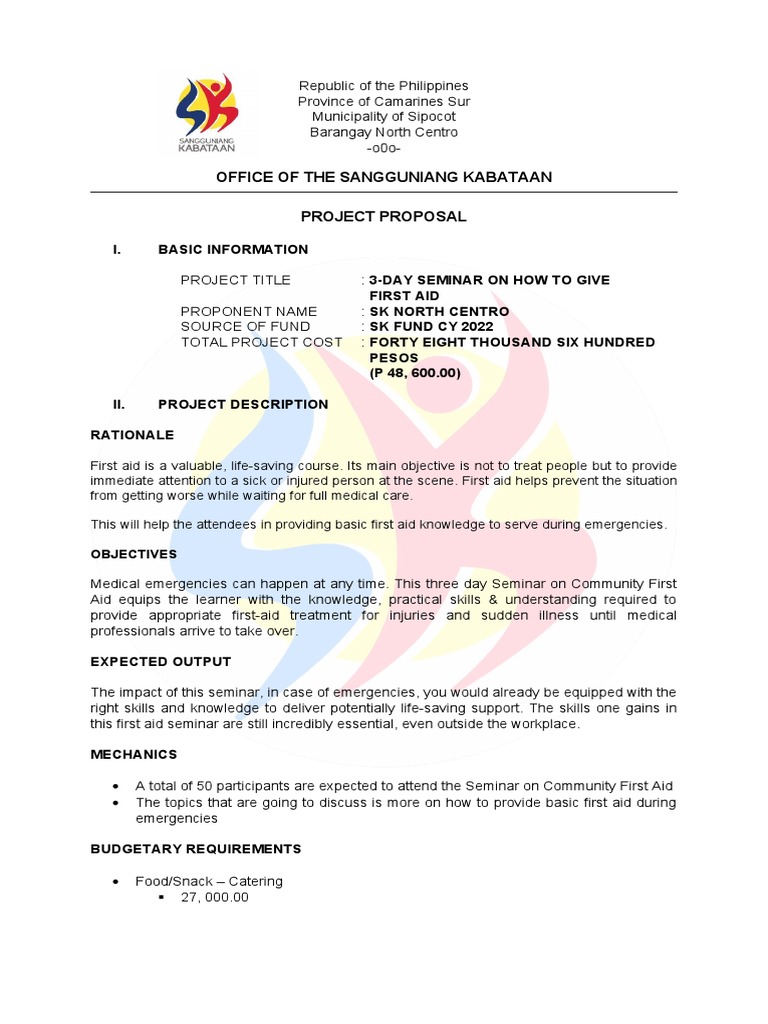 Project Proposal - First Aid Seminar | PDF | First Aid | Health Care