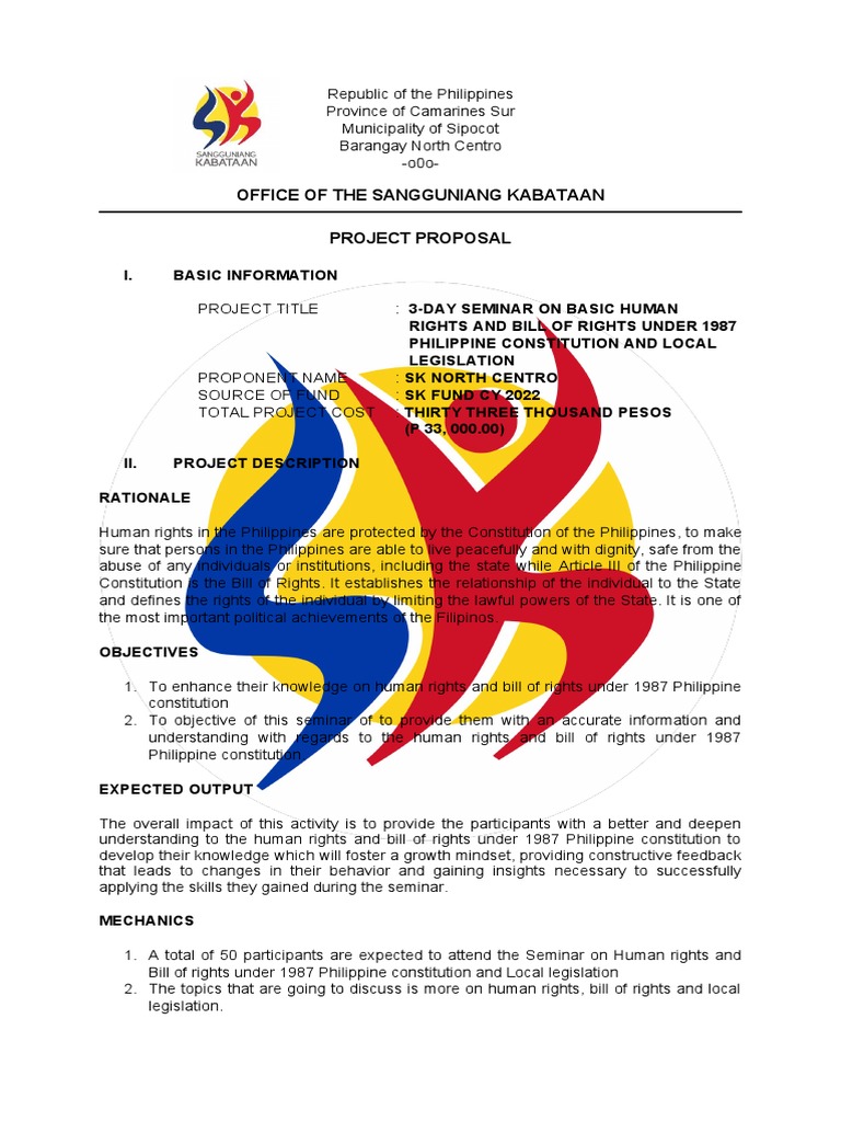 Project Proposal - Seminar On Basic Human Rights | PDF | Philippines ...