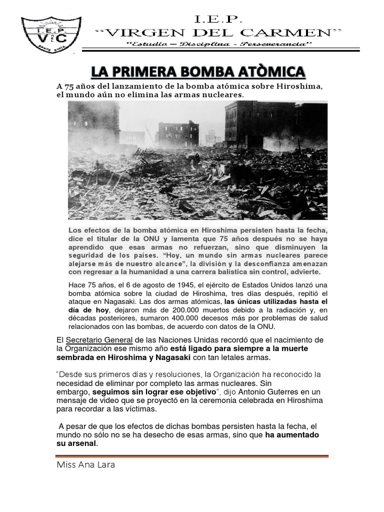 La Primera Bomba Atòmica | PDF | Bombardeos atómicos de Hiroshima y ...