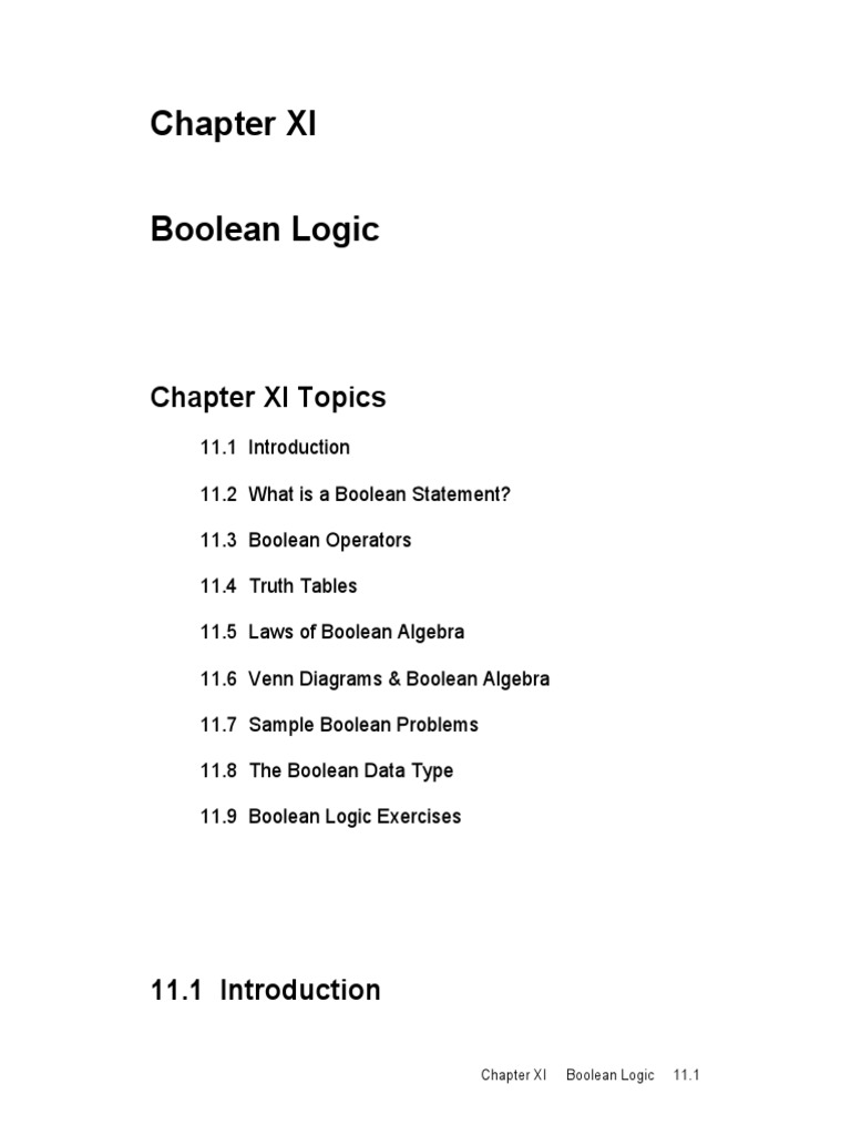 Chapter Xi Pdf Boolean Data Type Boolean Algebra