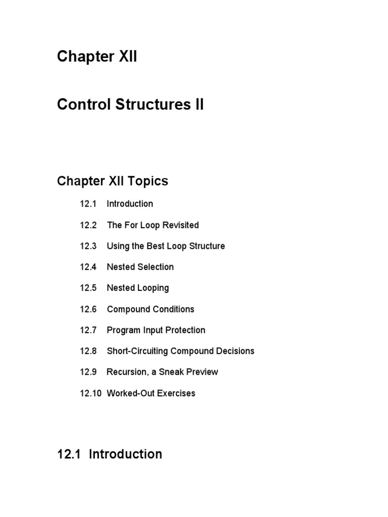 Chapter Xii Pdf Control Flow Boolean Data Type 
