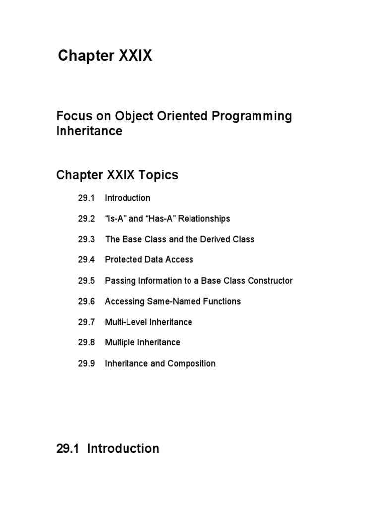 Chapter XXIX | PDF | Class (Computer Programming) | Inheritance (Object ...