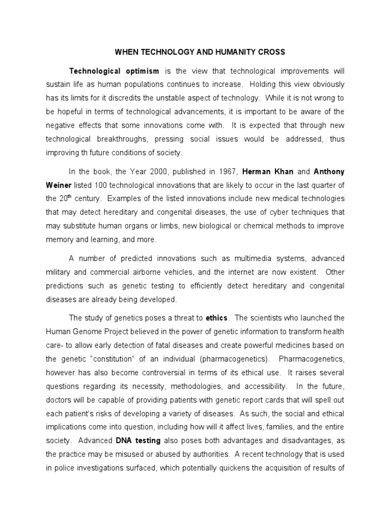 When Technology and Humanity Cross | PDF | Emerging Technologies ...