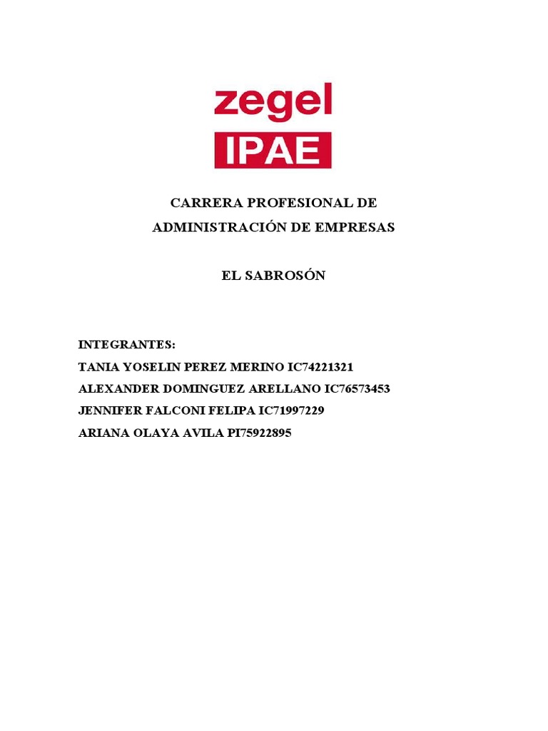 Tesis Grupal - Eva. de Proyectos Ec1 | PDF | Perú | Alimentos