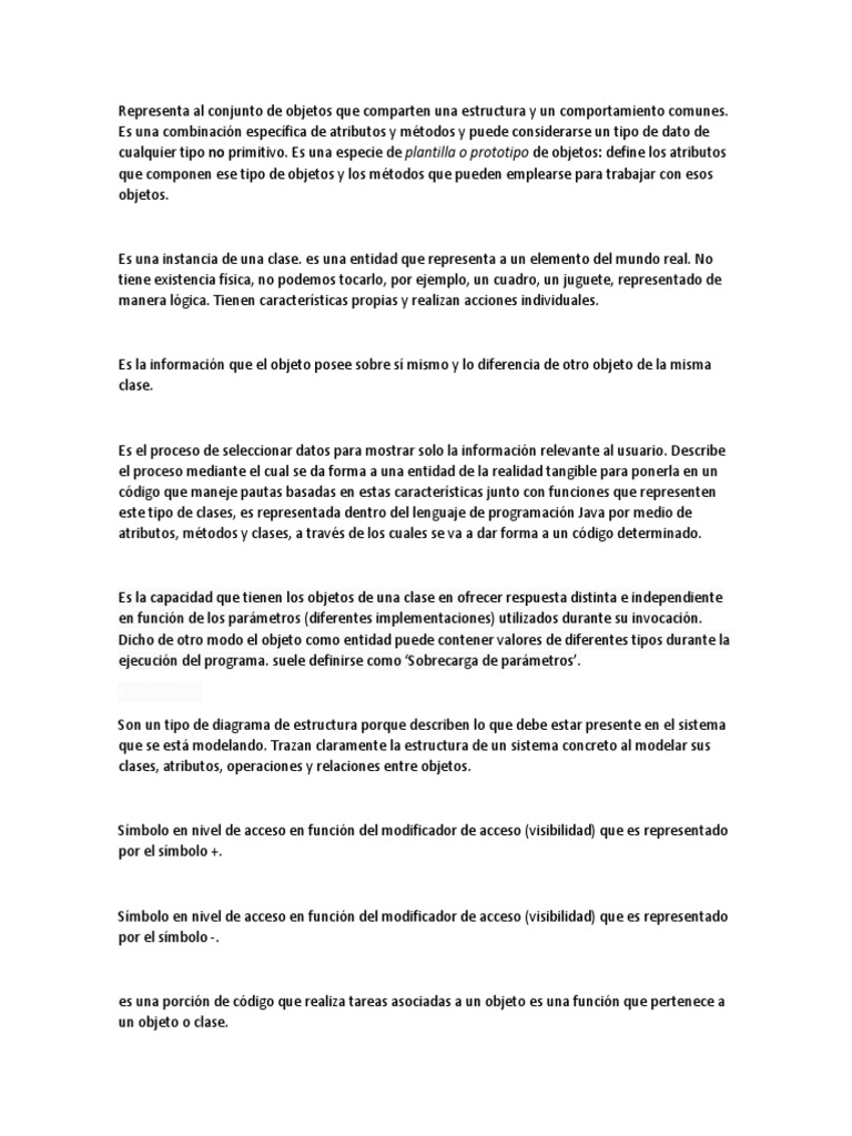 Guía Segundo Parcial POO | PDF | Objeto (informática) | Clase ... Guía Segundo Parcial POO | PDF | Objeto (informática) | Clase ...
