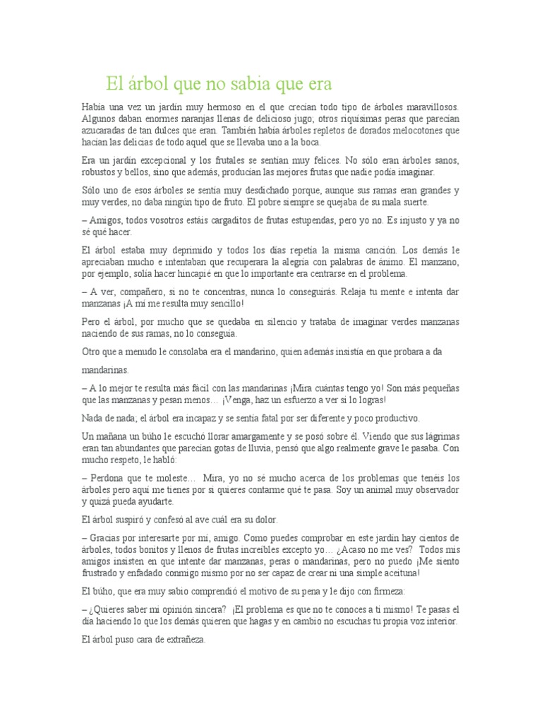 El Arbol Que No Sabia Que Era | PDF El Arbol Que No Sabia Que Era | PDF
