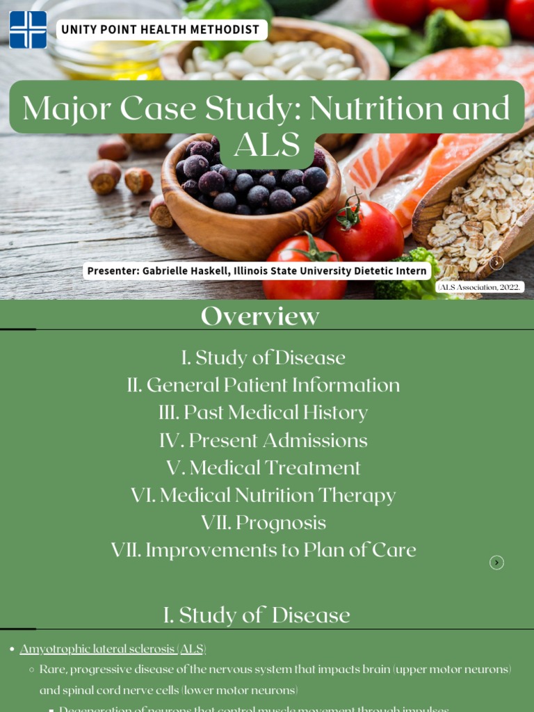 Major Case Study Presentation Slides | PDF | Amyotrophic Lateral Sclerosis | Medicine
