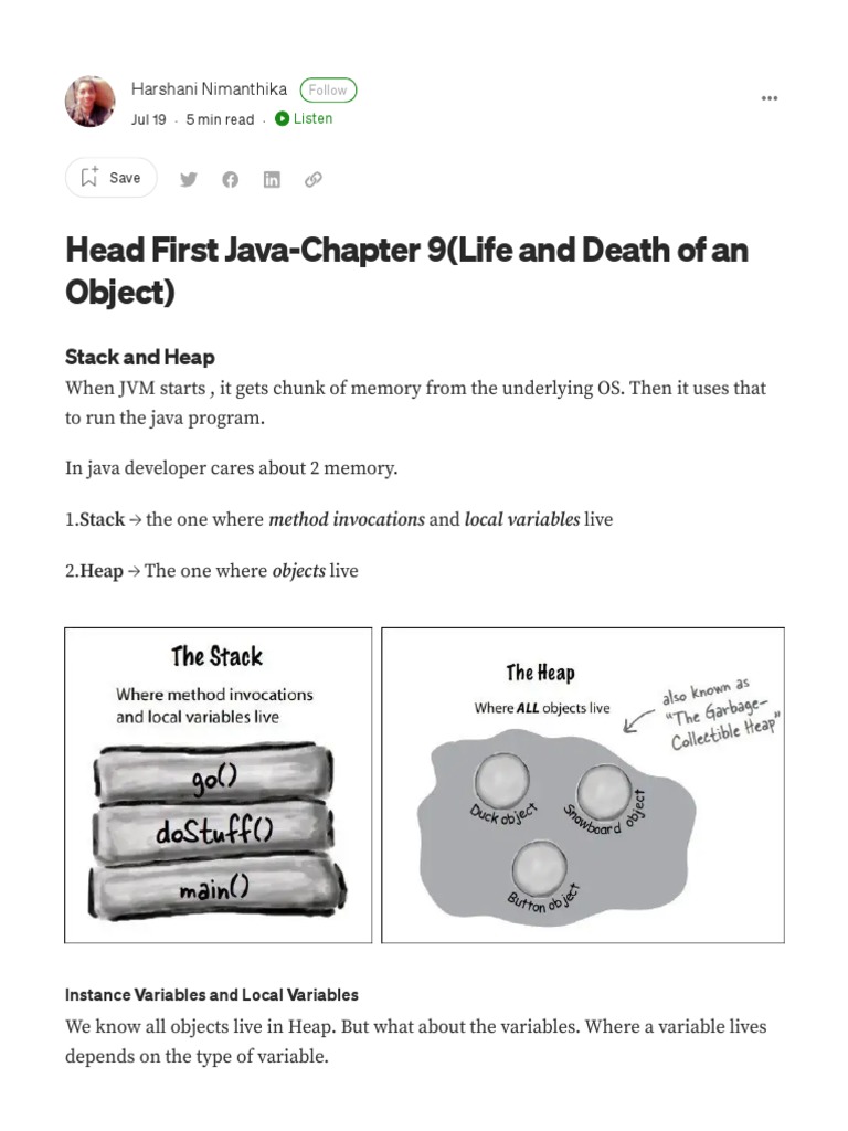 Head First Java-Chapter 9 (Life and Death of An Object) - by Harshani ...