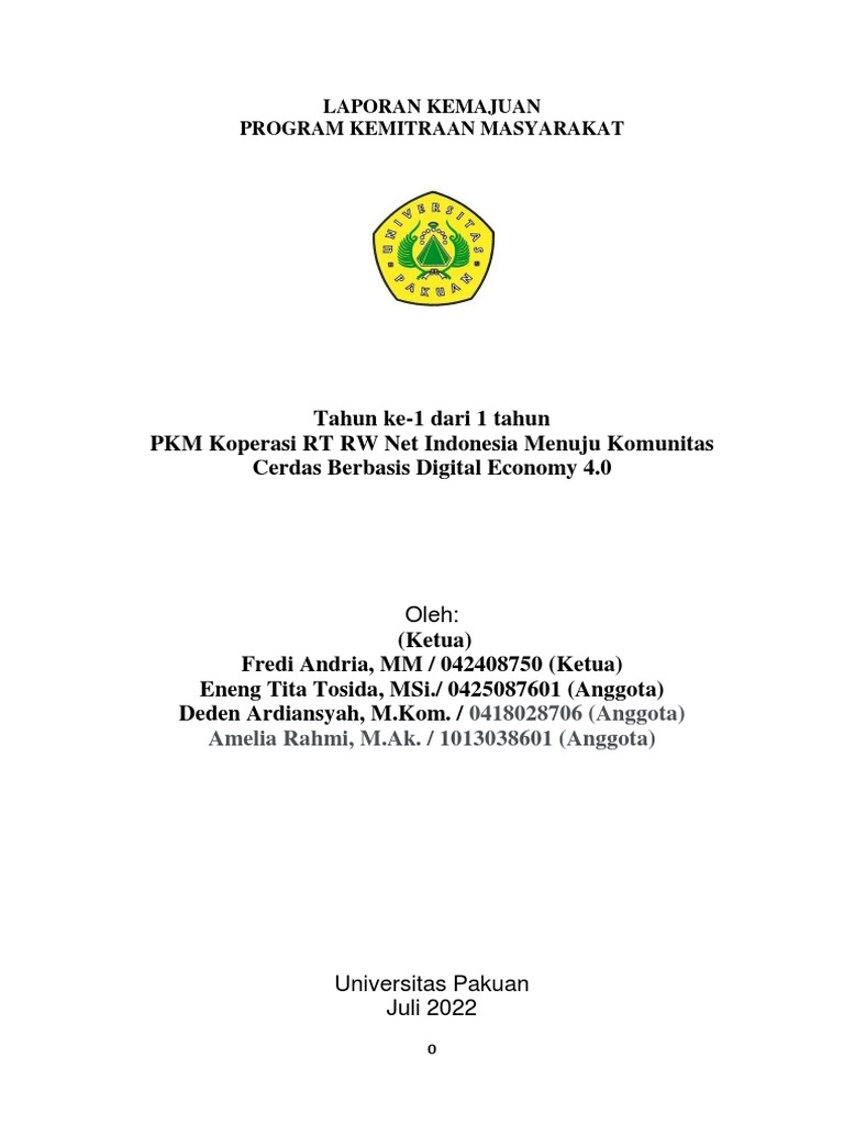 Lap Kemajuan PKM Tita Fredi 2022 | PDF