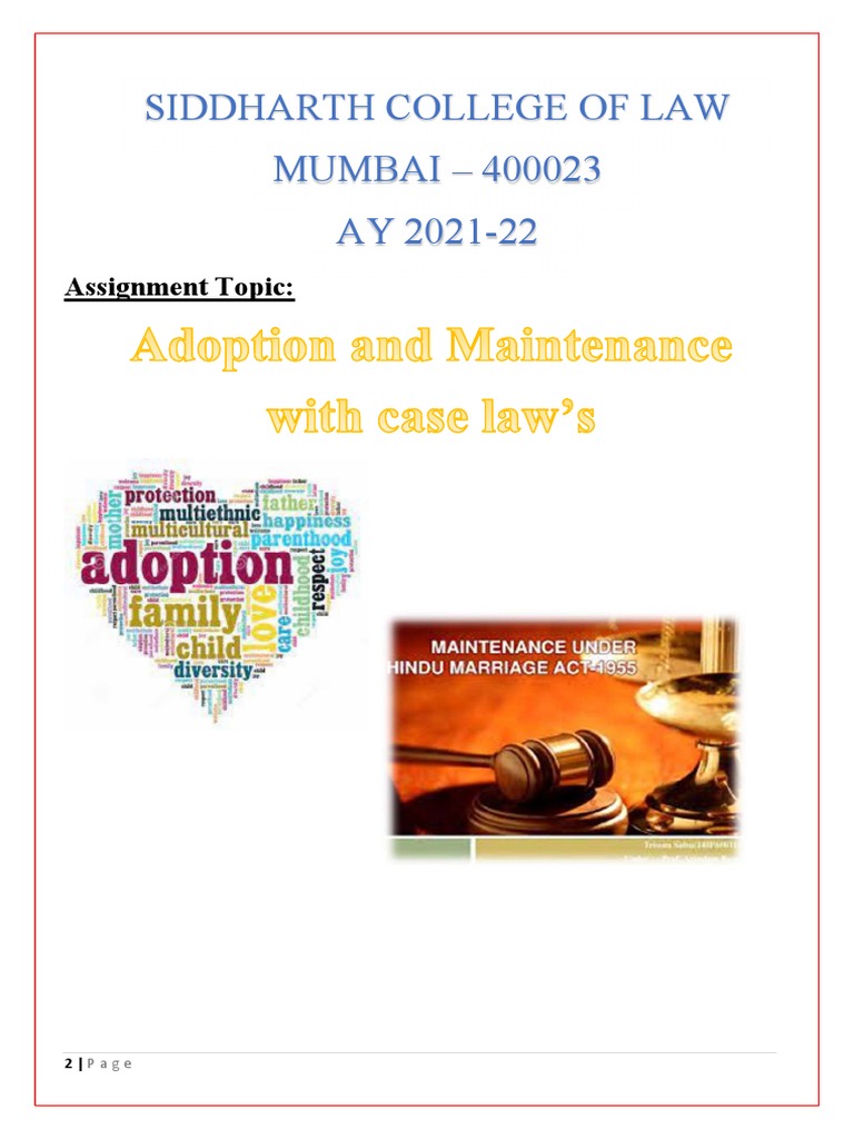 Hindu Adoption & Maintenance Act Overview | PDF | Wife | Marriage