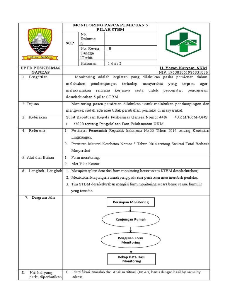 Monitoring Pasca Pemicu 5 Pilar STBM | PDF