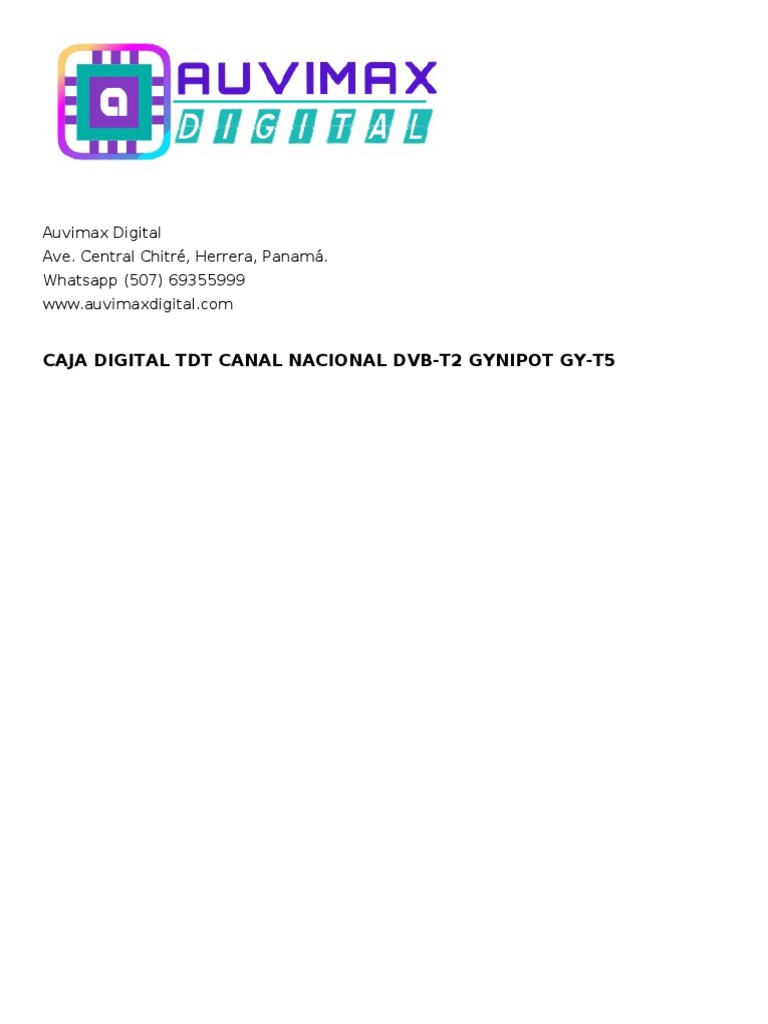 Caja Digital TDT Gynipot para TV | PDF | Hogar, jardinería y bricolaje ...