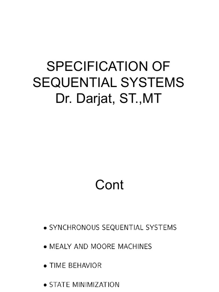 Specification of Sequential Systems | PDF | Function (Mathematics) | Theoretical Computer Science