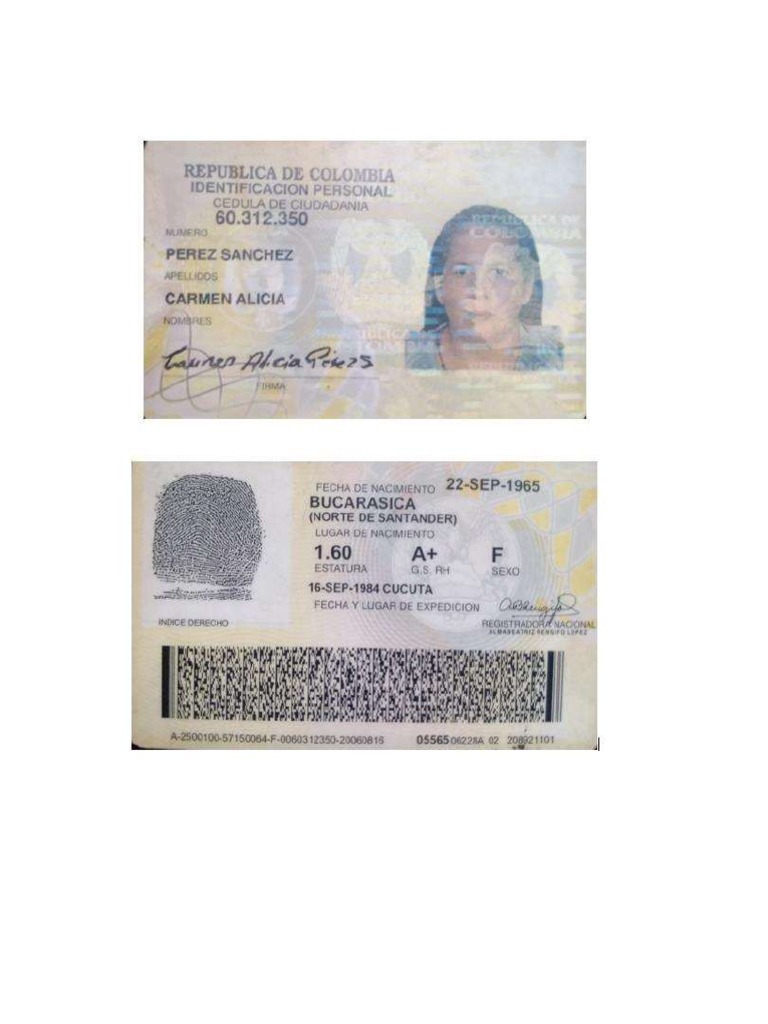 Cedula Carmen Perez | PDF