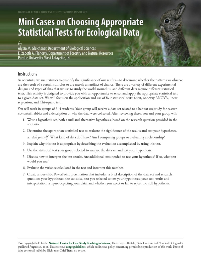 Working With Ecological Data - Diversity - Mini - Eco - Stats | PDF | Statistics | Hypothesis