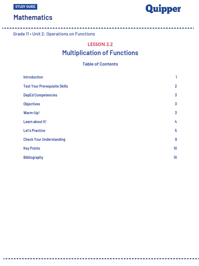 Mathematics: Multiplication of Functions | PDF | Multiplication | Area