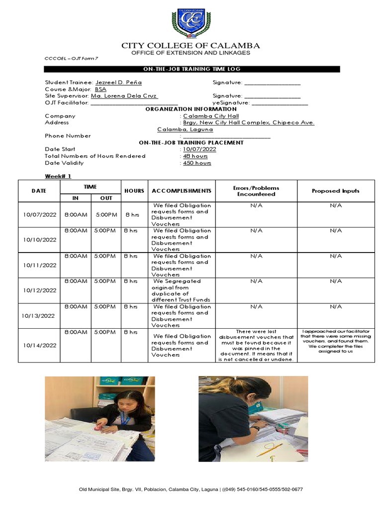 OJT - Form7 - Pena | PDF