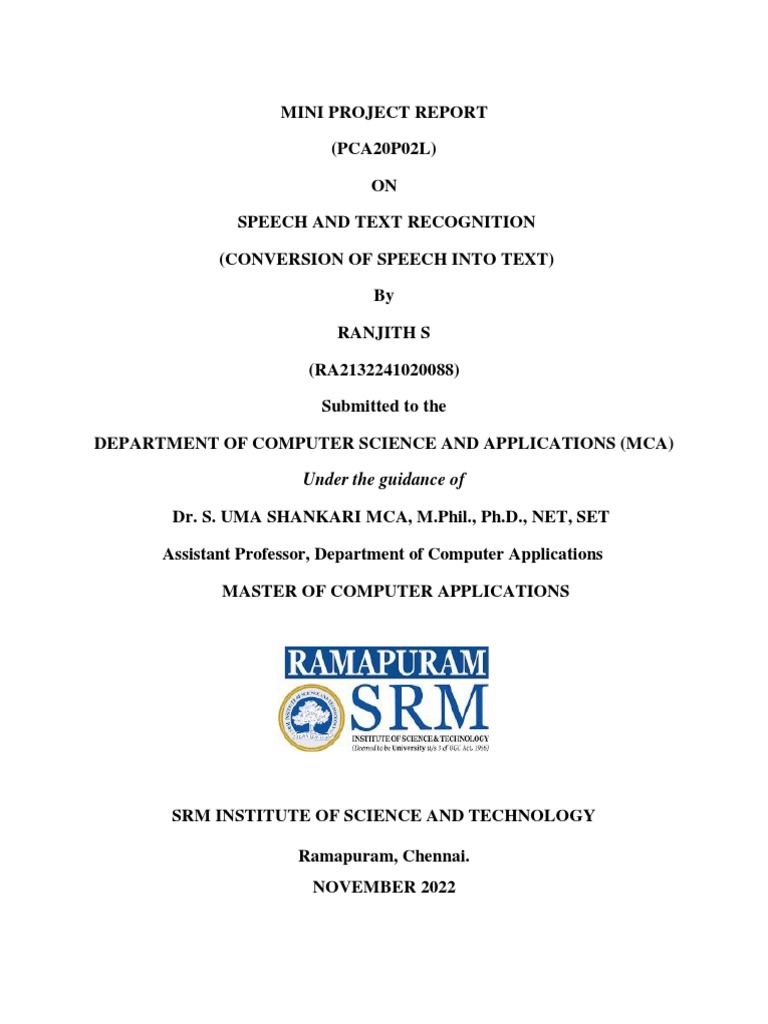 Speech & Text Recognition Report | PDF | Java (Programming Language) | Java (Software Platform)