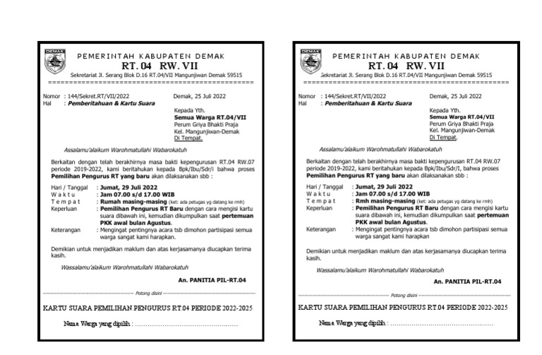 Contoh File Undangan RT | PDF