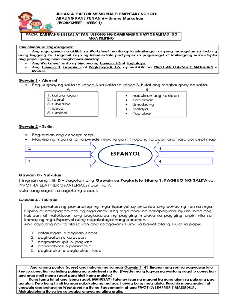 WORKSHEETS AP6 Q1 Week1 8 | PDF
