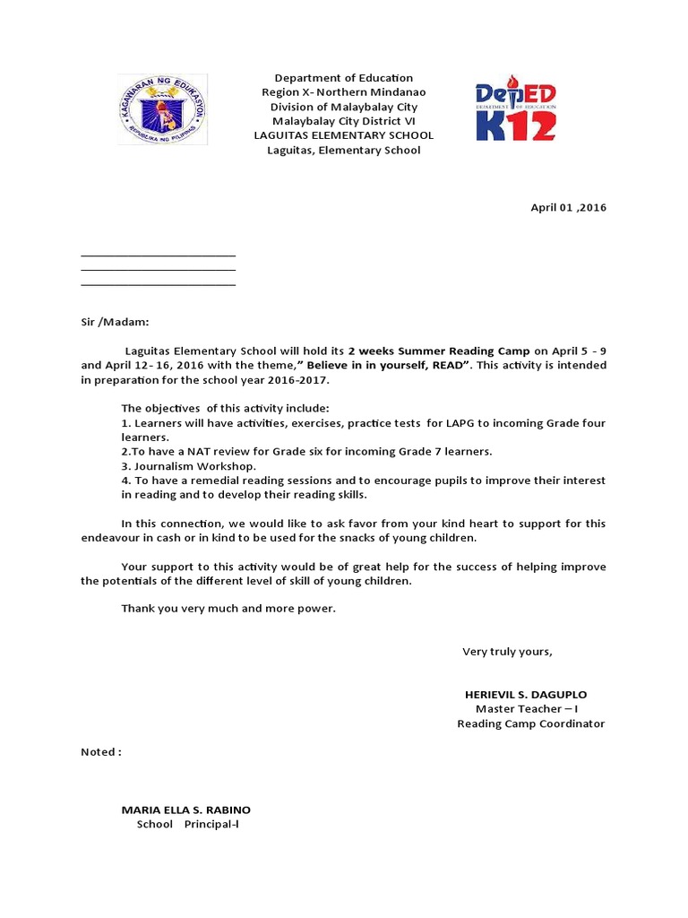 Reading Solicitation LETTER | PDF